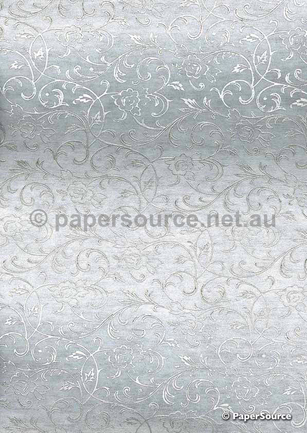 Specialty Paper | Chiffon Espalier White with Silver Foiled Print ...