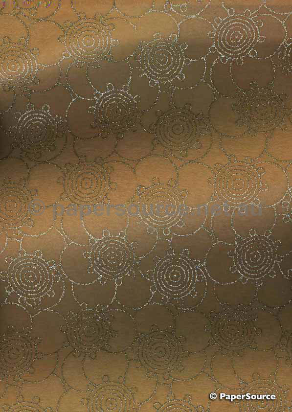 Specialty Paper | Chiffon Geo Mink with Silver Glitter Print ...